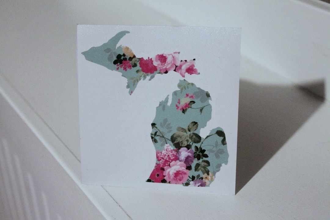 Michigan Vintage Floral Decal #smittenwiththemitten Vehicle Car Decal ...