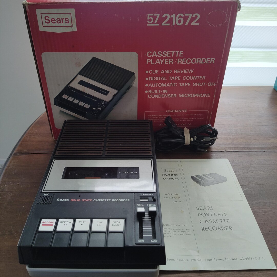 Vintage Sears Portable Cassette Player Recorder - Etsy