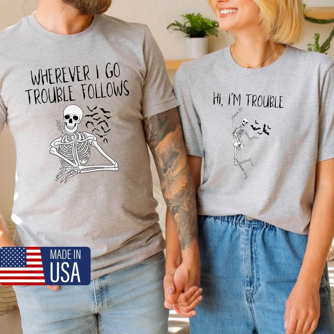 Funny Halloween Couple Shirts, Funny Matching Halloween Shirts ...