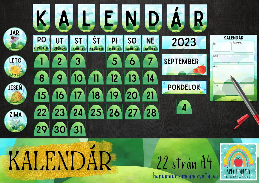Fun Calendar for Children, Calendar, Classroom Decoration, Children's ...
