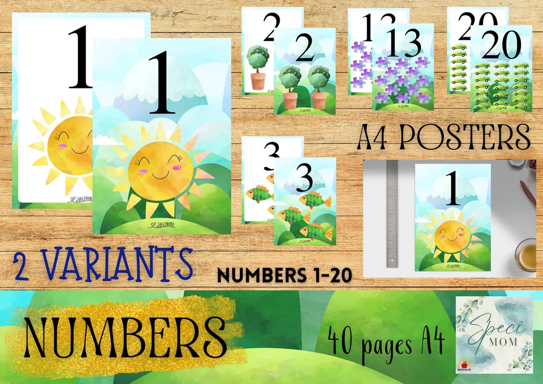 Printable Number Posters for Kids - Etsy