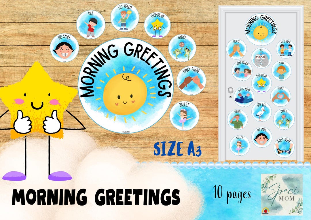 Good Morning Greetings for Kids Interactive Picture Wall, School ...