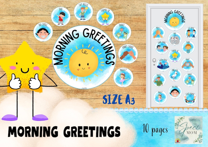Good Morning Greetings for Kids Interactive Picture Wall, School ...