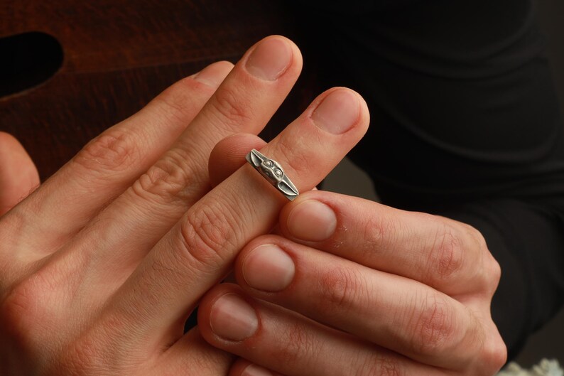 The Mandalorian Ring, Star Wars Ring, Baby Yoda Ring, Handmade ...