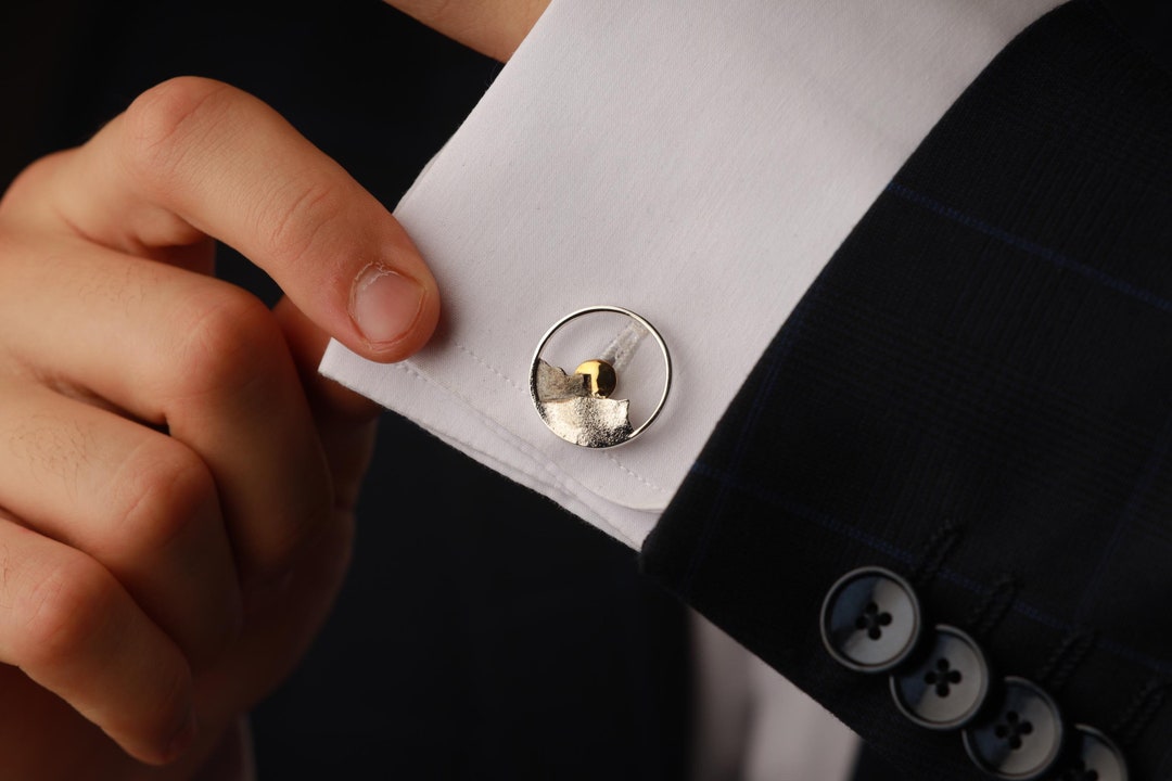 Groom Wedding Cufflinks, Mountain Cufflinks, Wedding Cufflinks, Moon ...