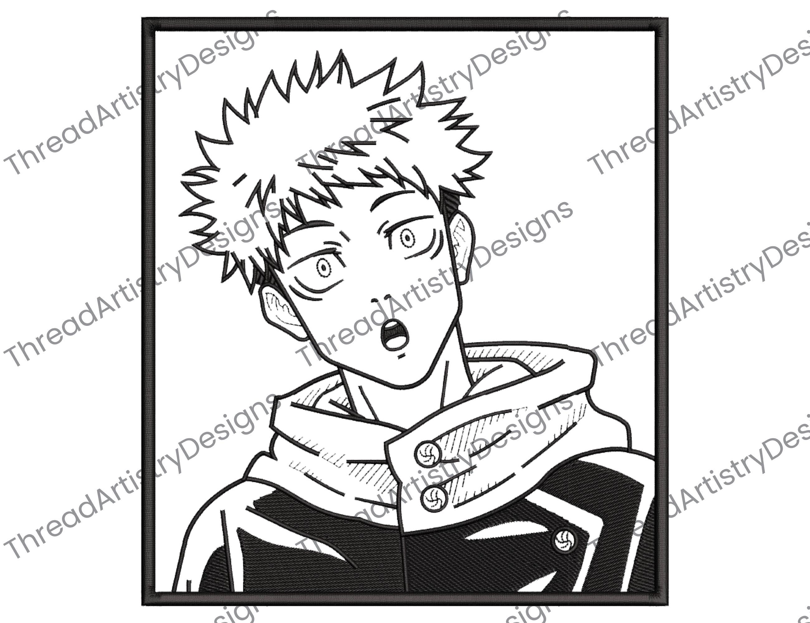 Anime Embroidery Design, Itadori Yuji, Anime, 3 Sizes,trending Designs ...