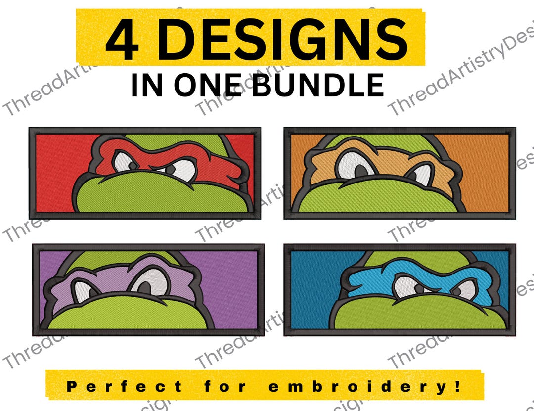Ninja Turtles Embroidery Sword Embroidery 90s Design Donatello Cartoon ...