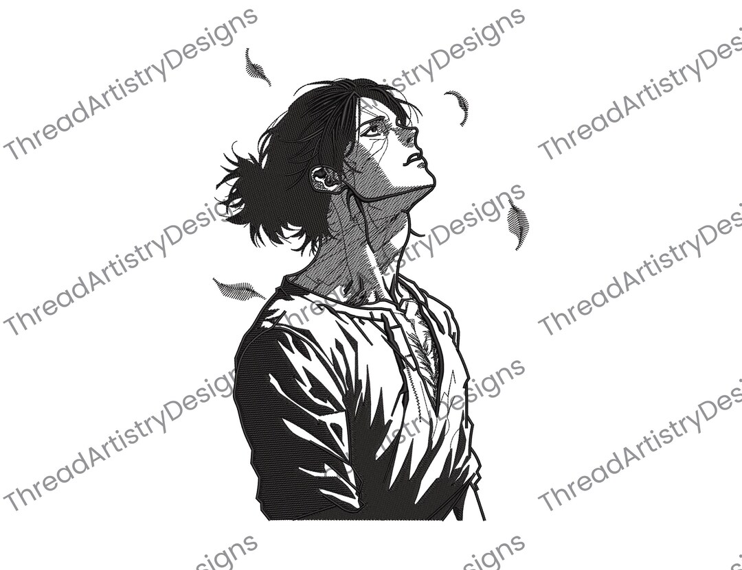 Anime Embroidery Design Eren Yaeger, Attack on Titans, Anime, 3 Sizes ...