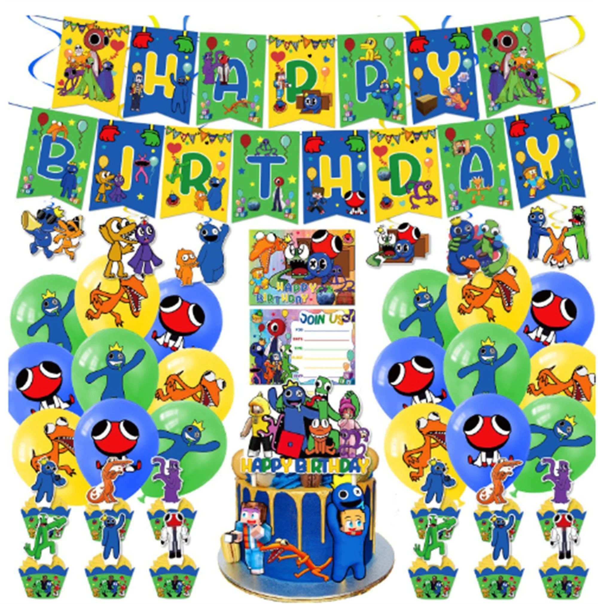 32/44/54/66 Rainbow Friends Theme Birthday Party Set-family Gathering ...