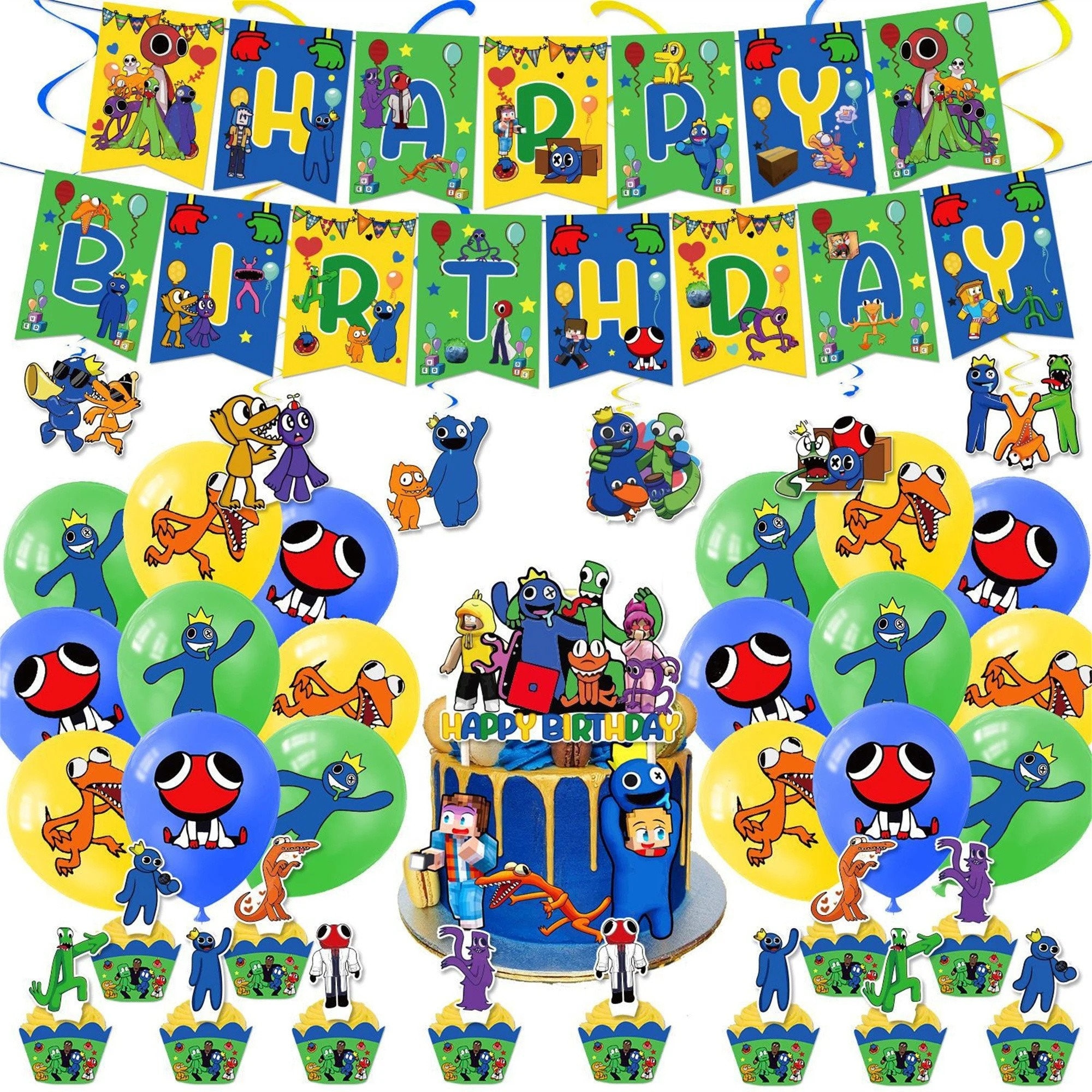 32/44/54/66 Rainbow Friends Theme Birthday Party Set-family Gathering ...