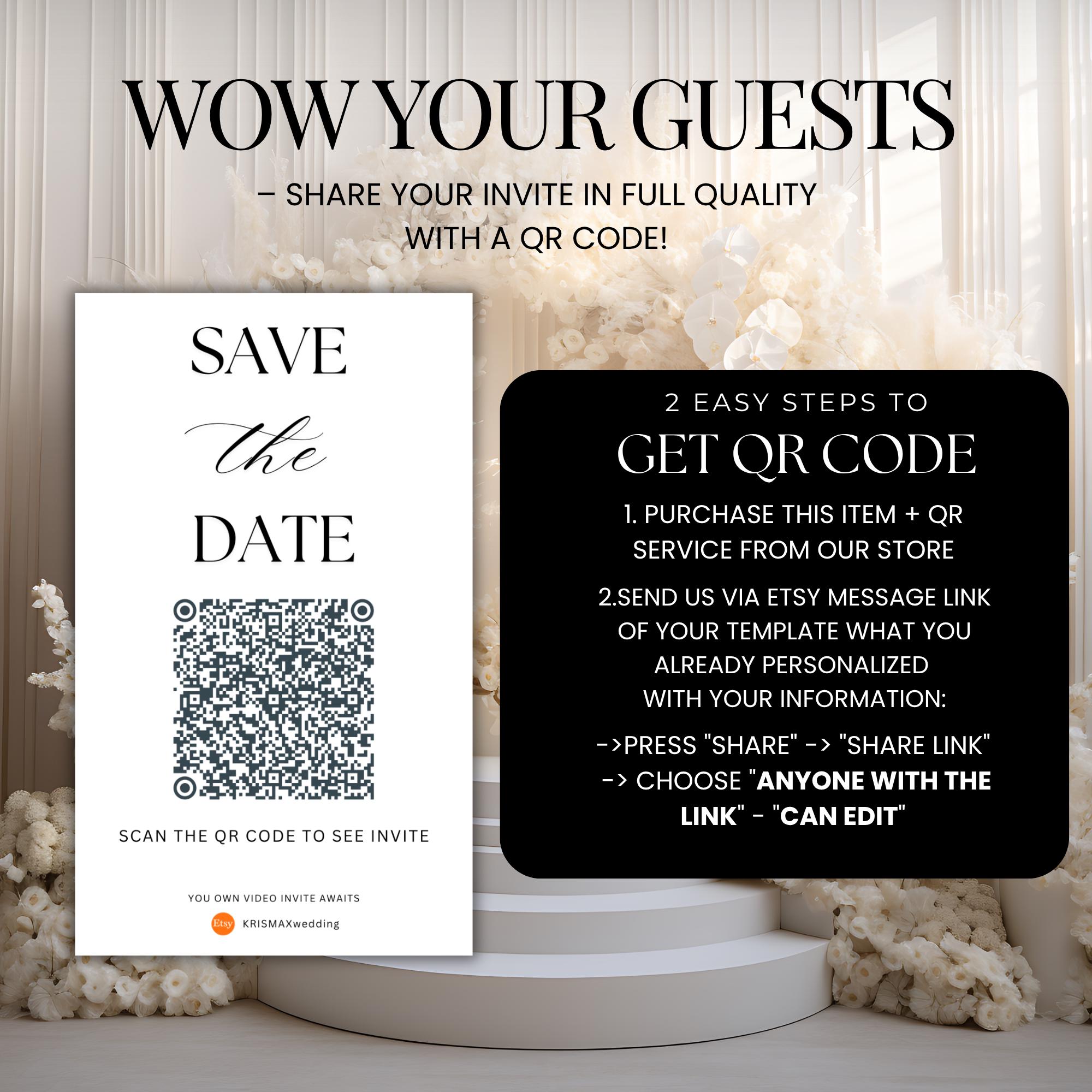 Animated Wedding Invitation, Elegant White Rose Digital Wedding Video ...