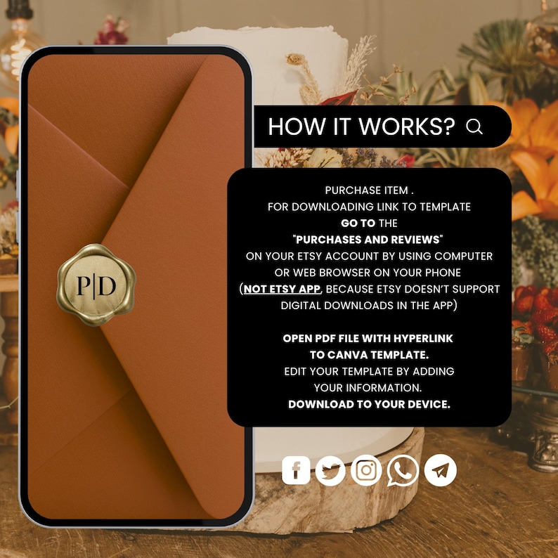 Fall Wedding Invitation Template Animated Canva Design | Terracotta ...