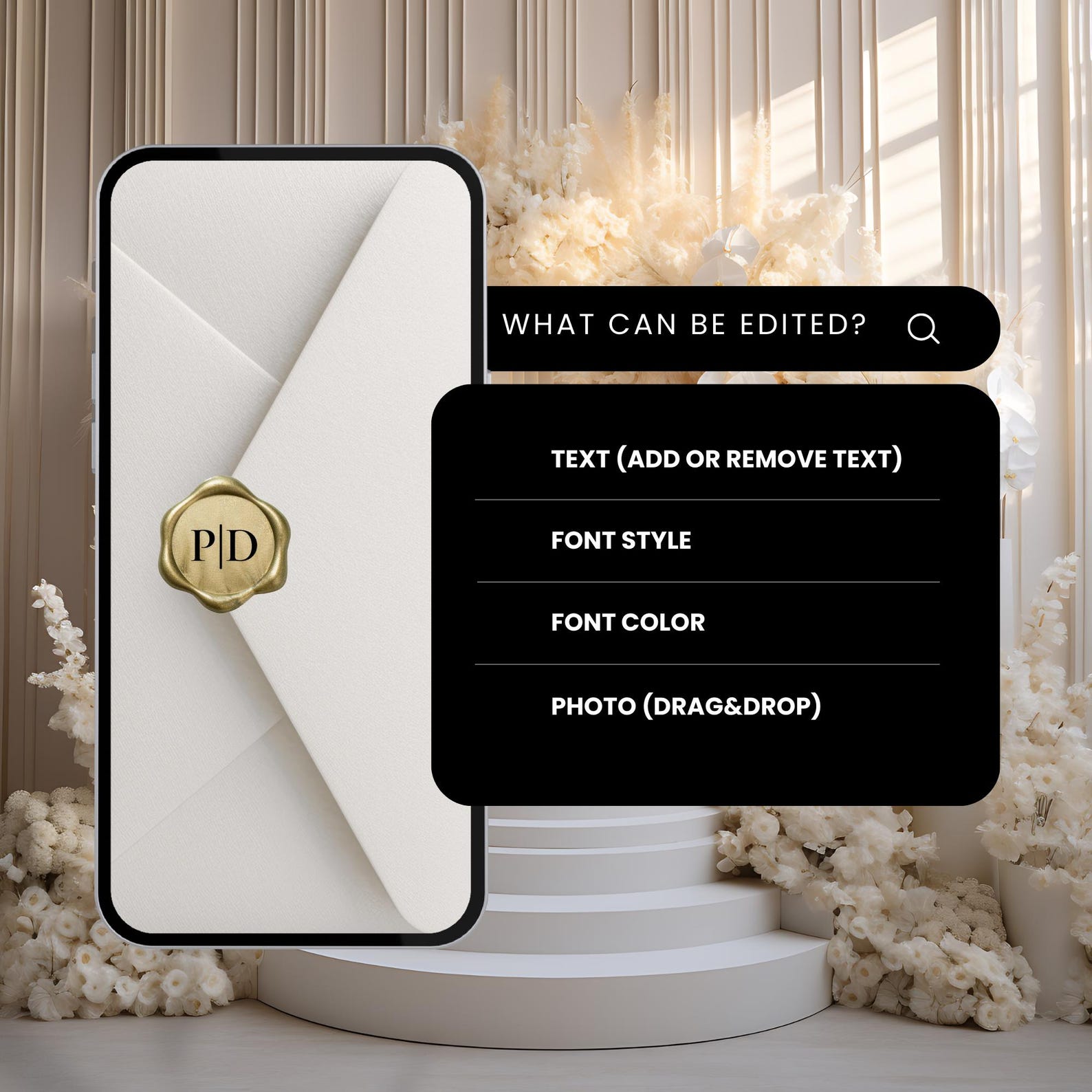 Elegant Neutral Wedding Save the Date Invitation | Animated Digital ...