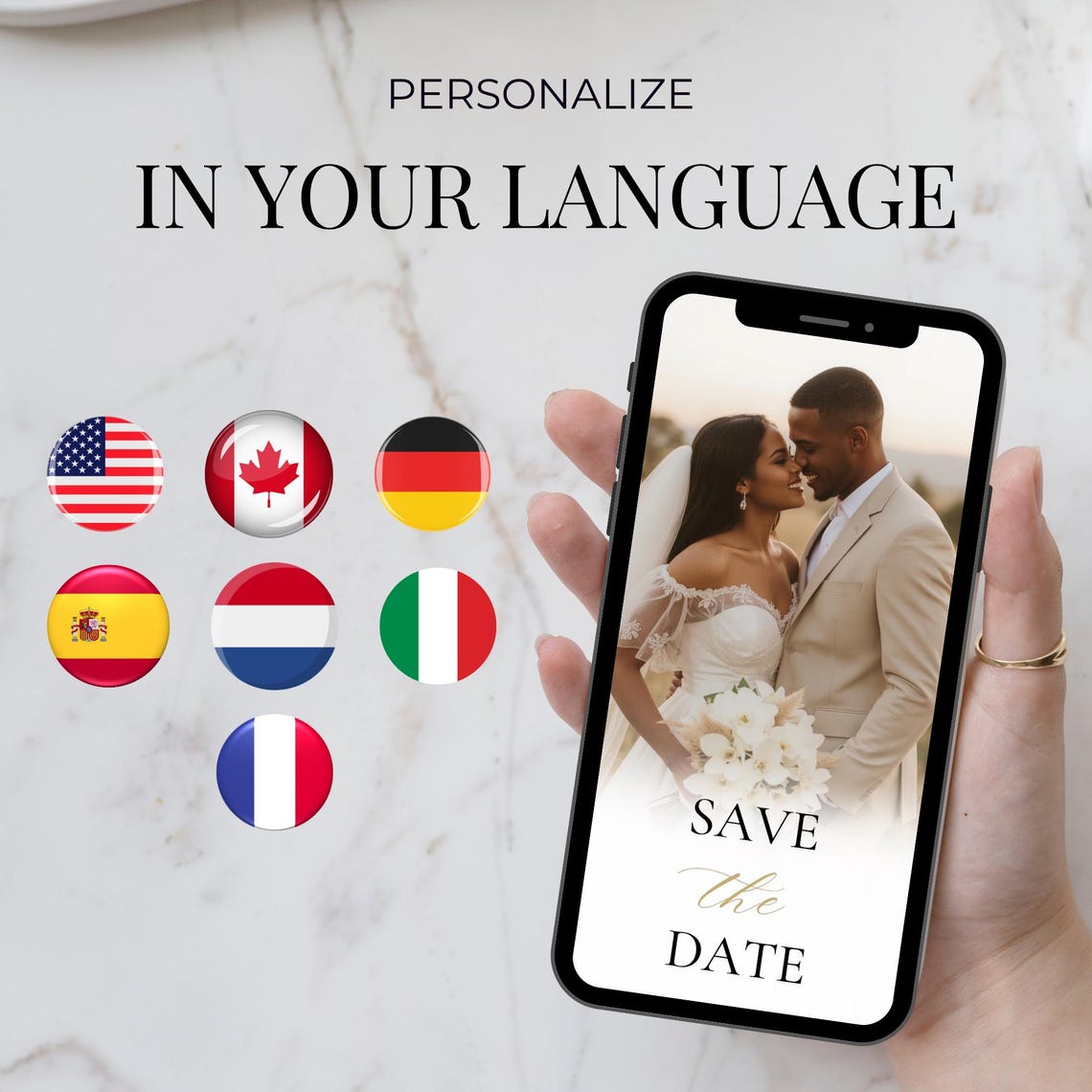 Elegant Wedding Save the Date Video Template | White & Soft Beige Canva ...