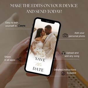 Elegant Wedding Save the Date Video Template | White & Soft Beige Canva ...