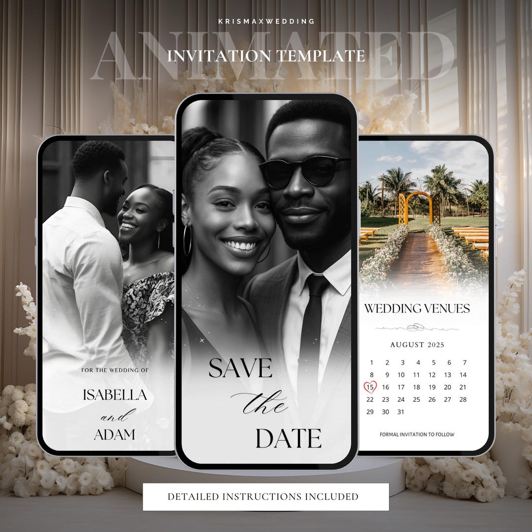 Animated Save the Date Video Template – Modern Minimalist Canva Design ...
