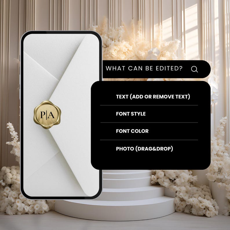 Animated Wedding Invitation, Elegant White Rose Digital Wedding Video ...