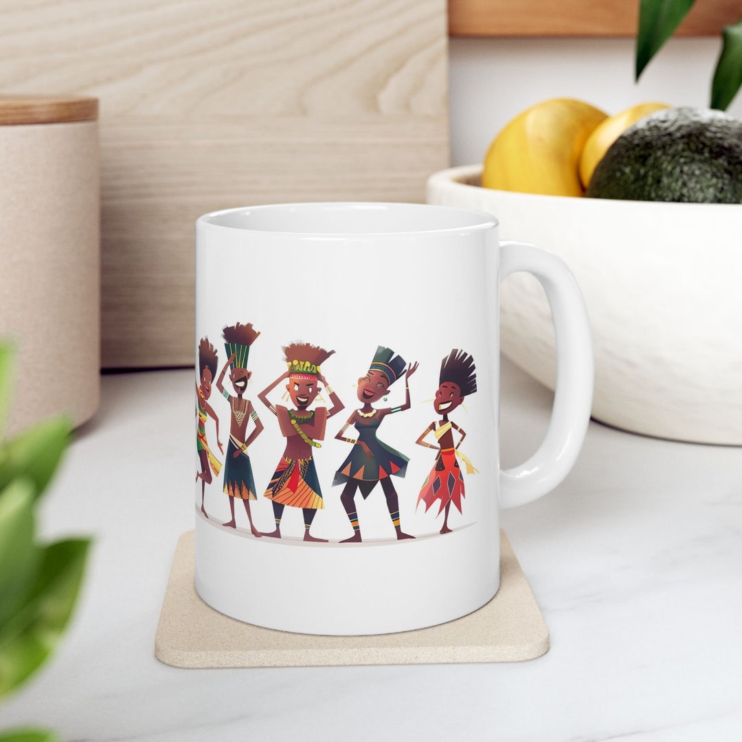 African Dancer Ceramic Mug African Print Coffee Cup Afro Touch Design ...