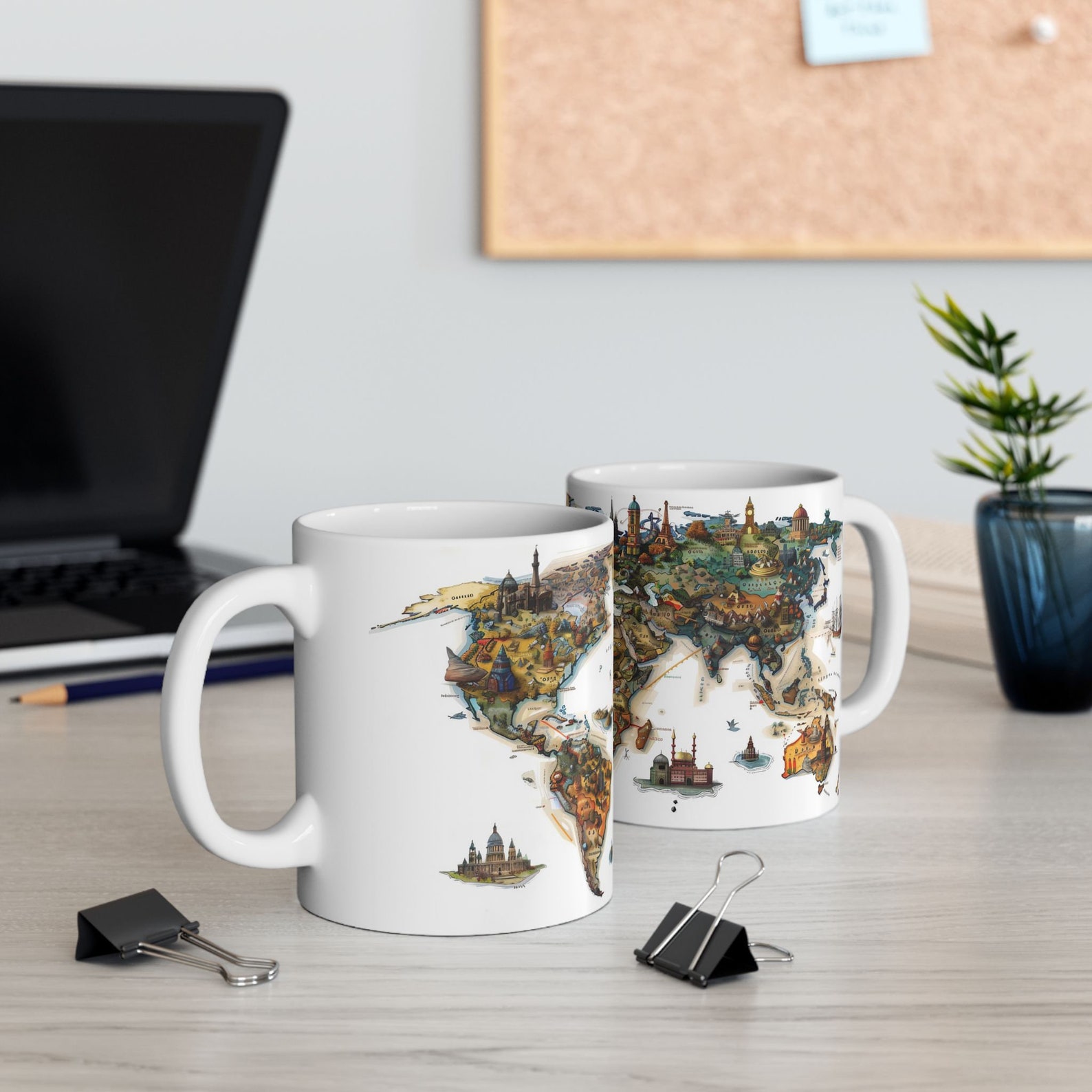 3D World Map for Travelers Mug Ceramic Mug Gift for Her Travel Mug Gift ...