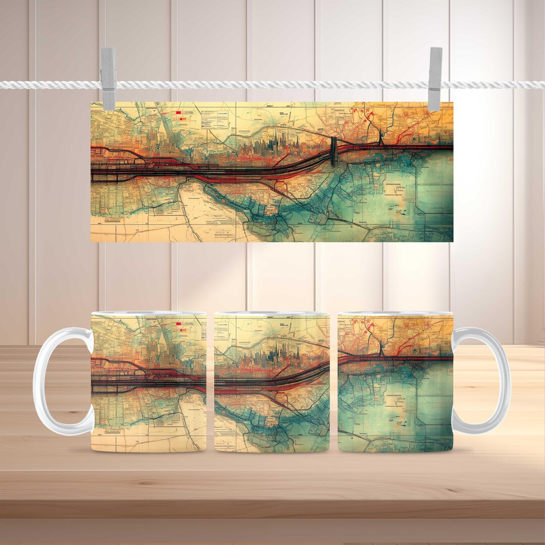 New York Subway Map Sublimation Png File Mug Wrap - Etsy