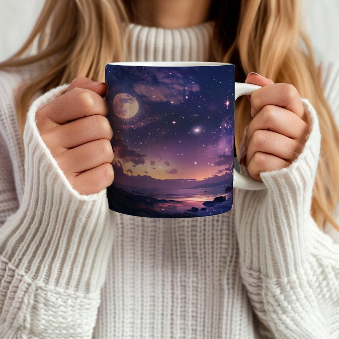 Beautiful Stary Night Sky Colour Morphing Mug Celestial Moon Coffee Cup ...