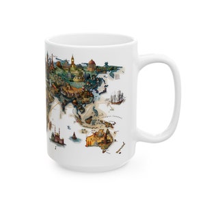 3D World Map for Travelers Mug Ceramic Mug Gift for Her Travel Mug Gift ...