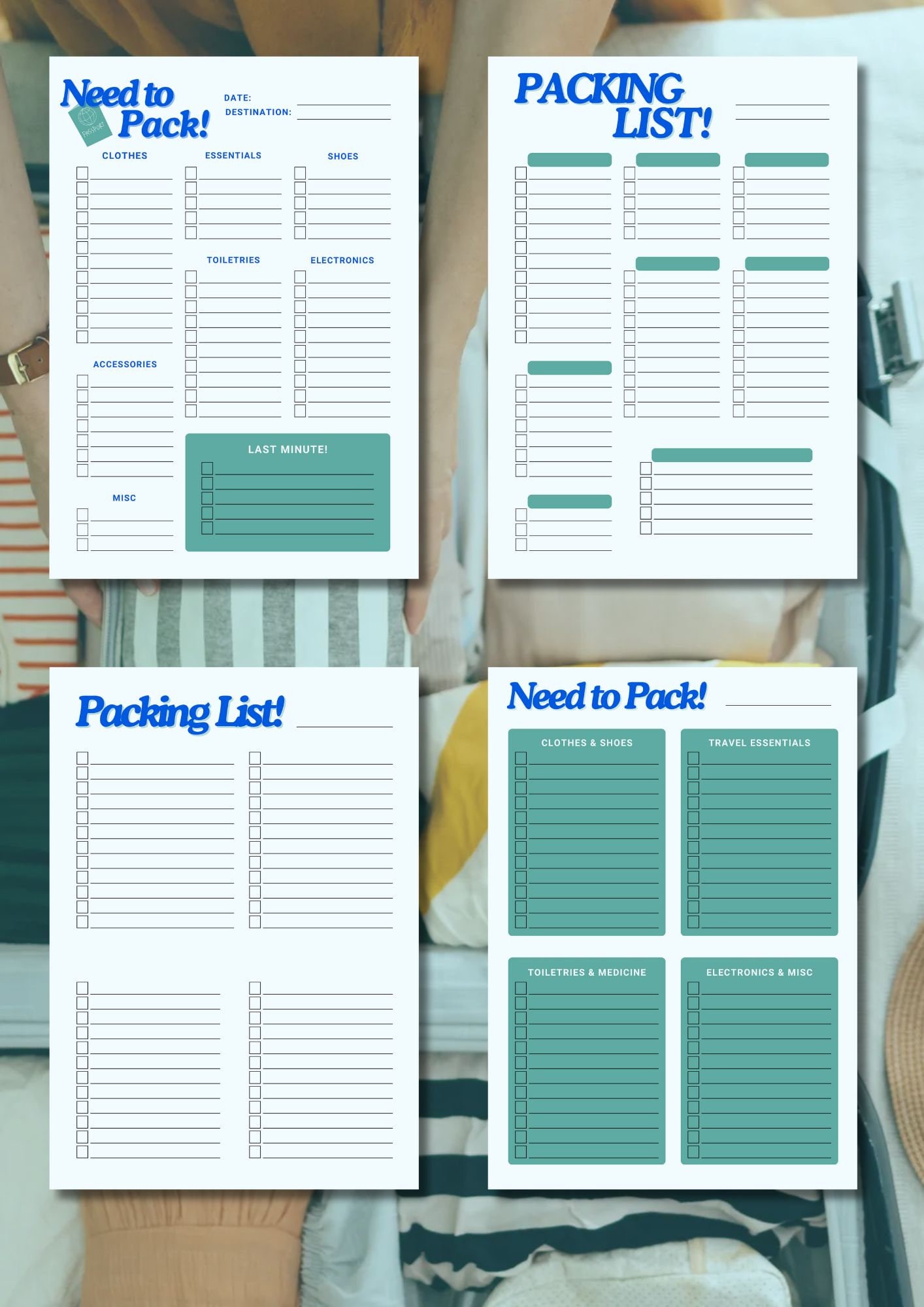 Ultimate Packing List | Printable and Editable PDF | 4 Designs, 2 ...
