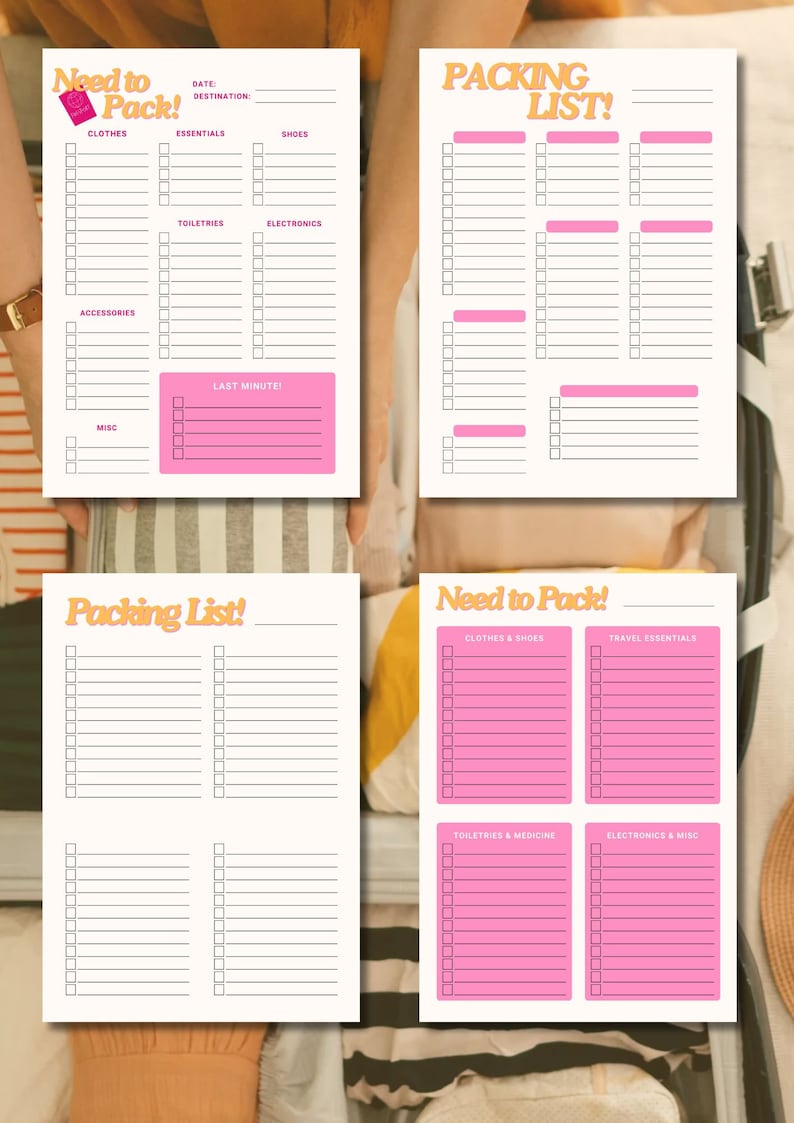 Ultimate Packing List | Printable and Editable PDF | 4 Designs, 2 ...