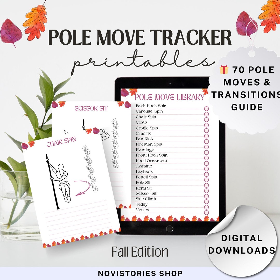 Autumn Pole Dance Tracker Printable for A5 & A6 Planners, Fall-themed ...