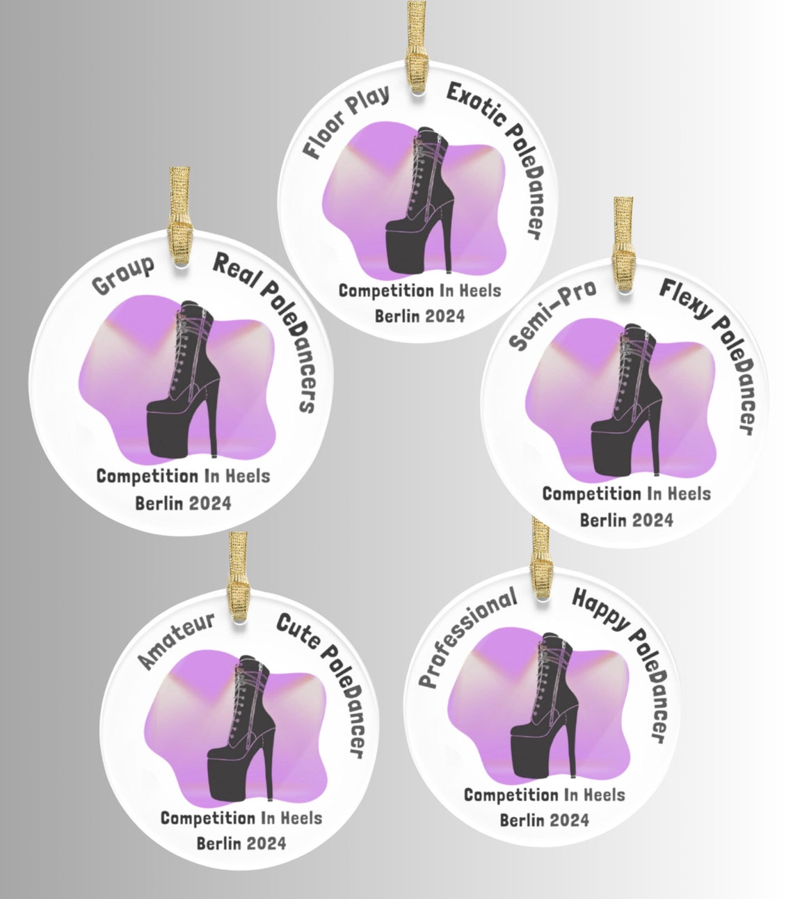 Customizable Digital Template for Pole Dance Competition Ornaments - Etsy