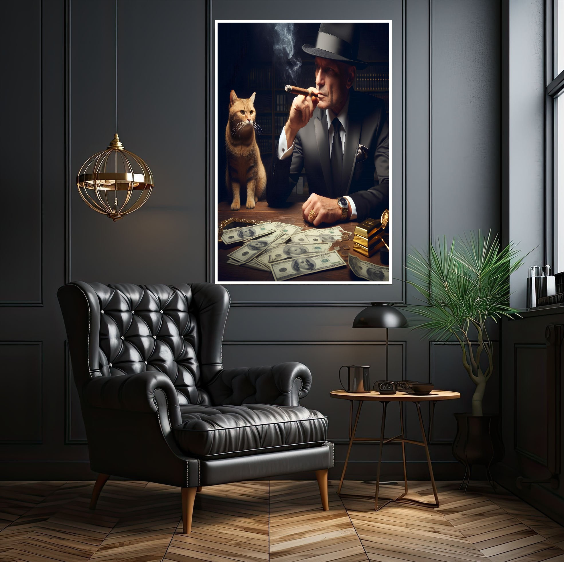 Mafia Canvas Poster, Gangsters Cat, Gangsters Canvas Wall Art, Famous ...