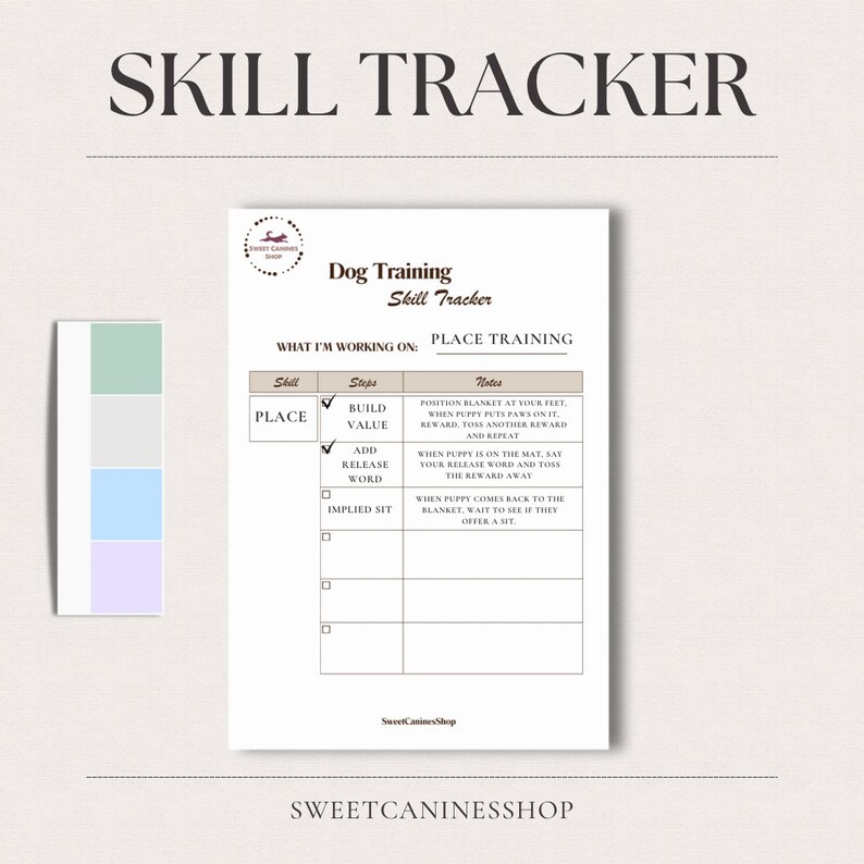 Dog Training Log Printable, Pet Planner, Dog Care Bundle,puppy ...