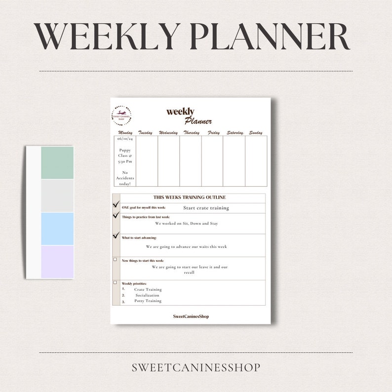 Dog Training Log Printable, Pet Planner, Dog Care Bundle,puppy ...