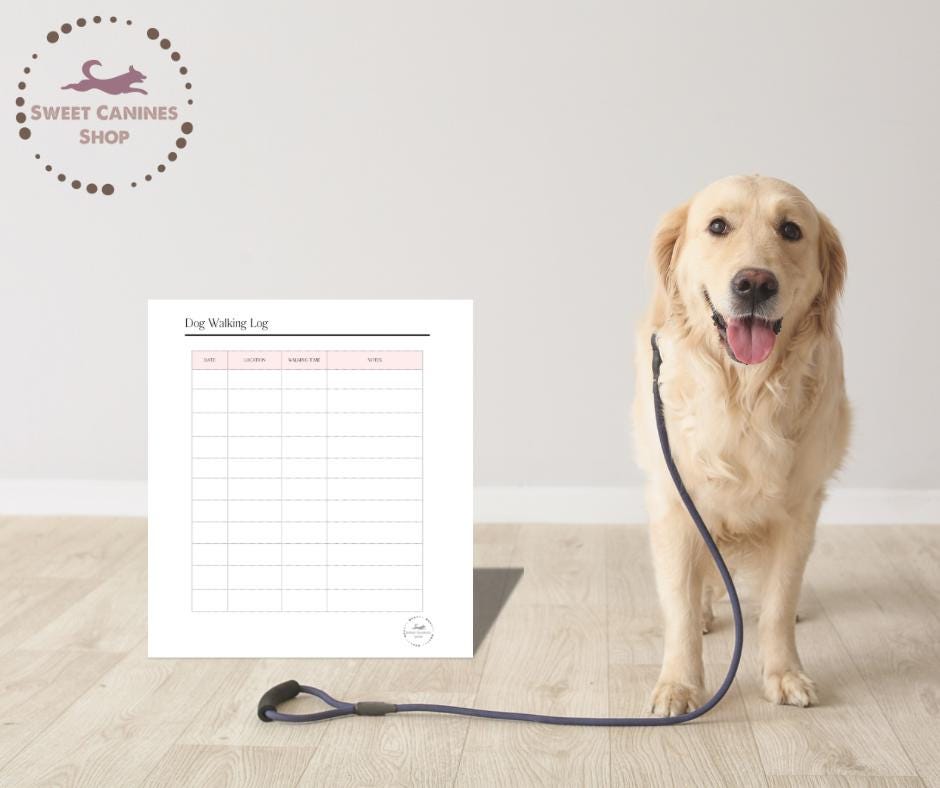 Dog Walking Log, A4 Printable Tracker (digital Download) - Etsy