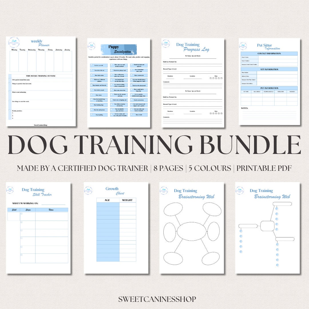 Dog Training Log Printable, Pet Planner, Dog Care Bundle,puppy ...