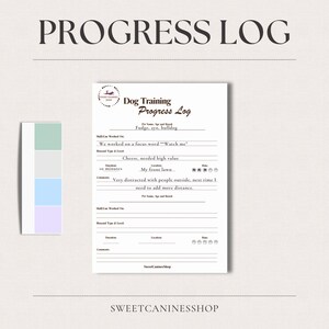 Dog Training Log Printable, Pet Planner, Dog Care Bundle,puppy ...