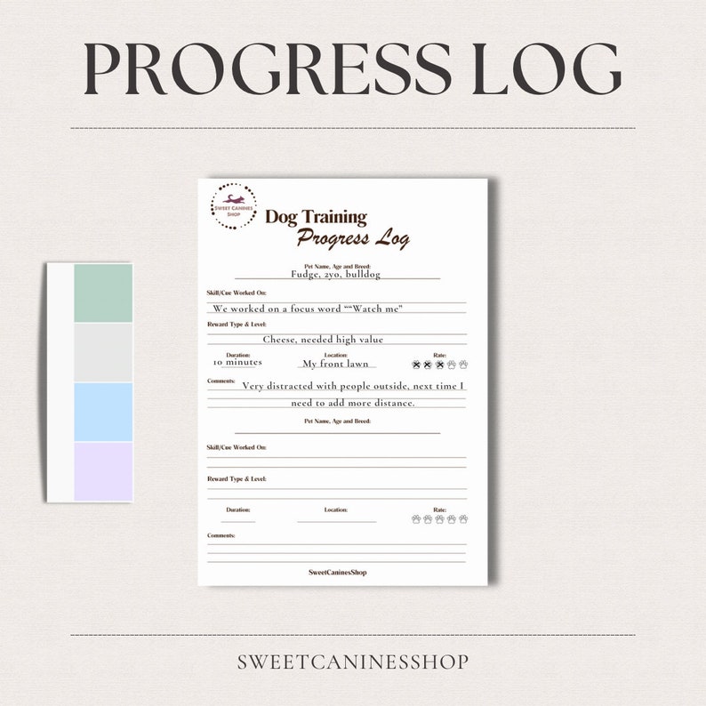 Dog Training Log Printable, Pet Planner, Dog Care Bundle,puppy ...