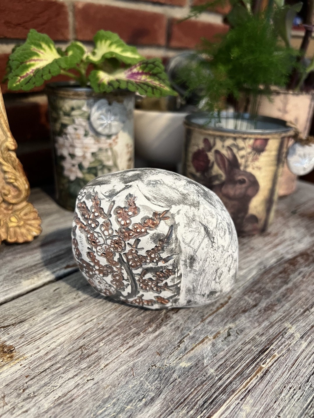 Large Cherry Blossom, Hand-crafted Stone Sculpture, Pebble Art - Etsy