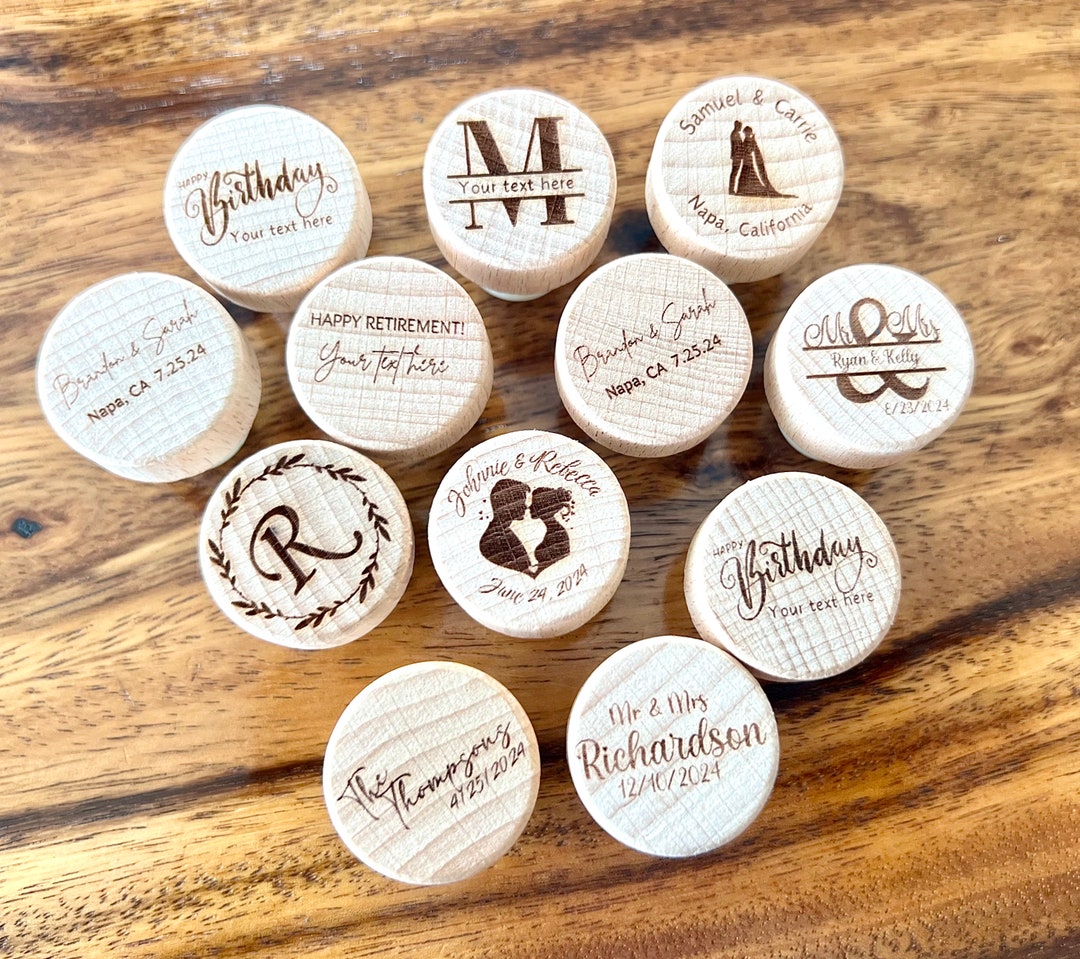 Custom Wine Stoppers, Personalized Wine Toppers, Wedding Favors, Bridal ...