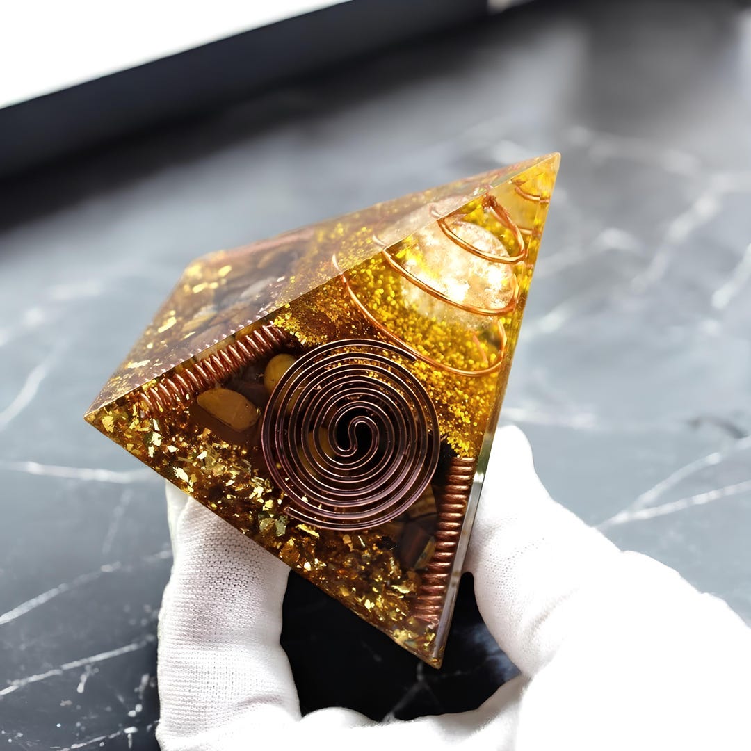 60mm Orgone Pyramid With Copper Coil Energy Generator Healing Crystal ...