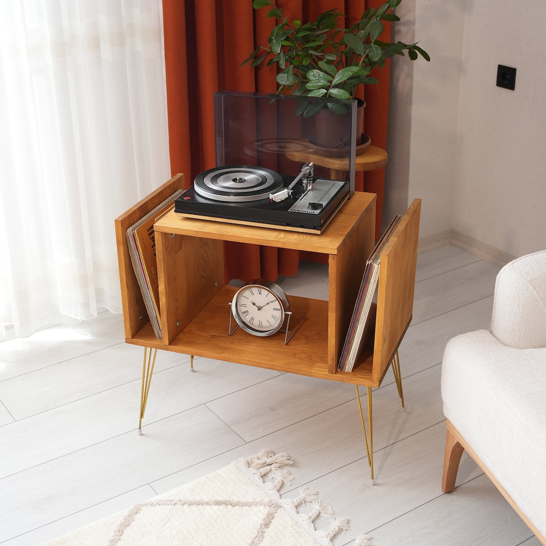 Large Record Player Stand, Turntable Station With Storage, Large Record ...