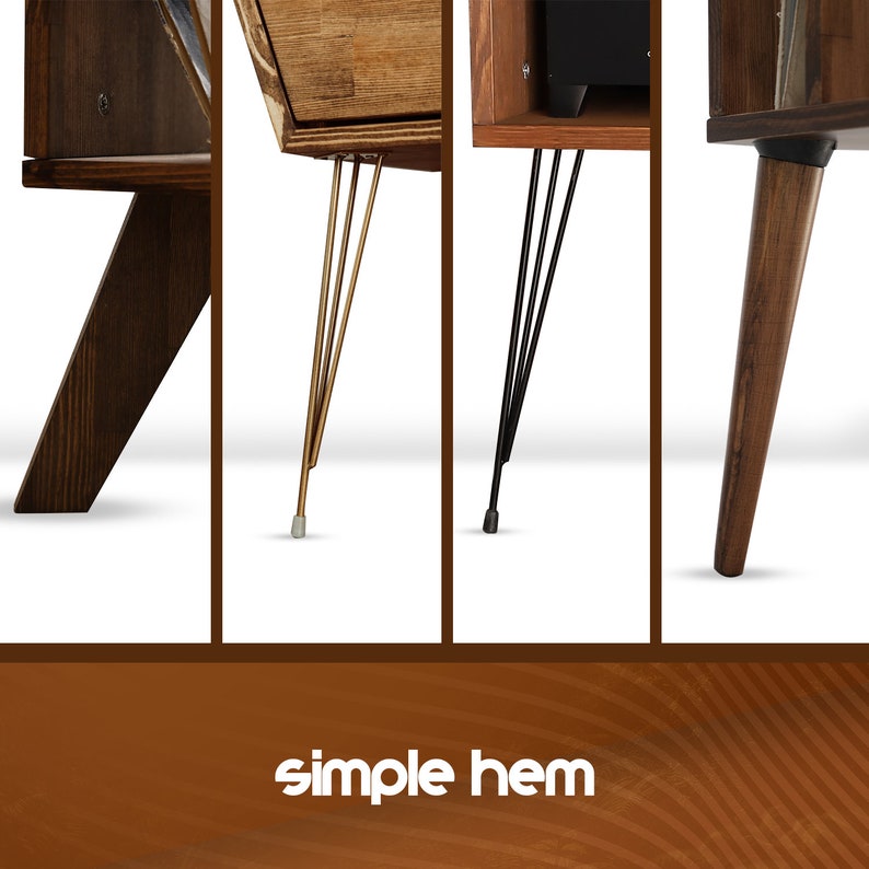 MCM Mid Century Modern Vinyl Record Storage, Large Turntable Stand ...