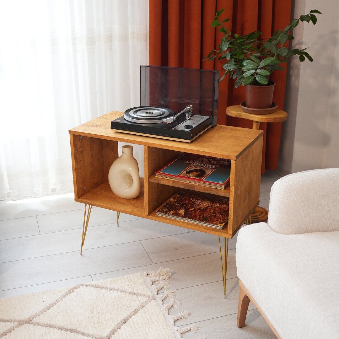 Large Record Player Stand, Turntable Station With Storage, Large Record ...