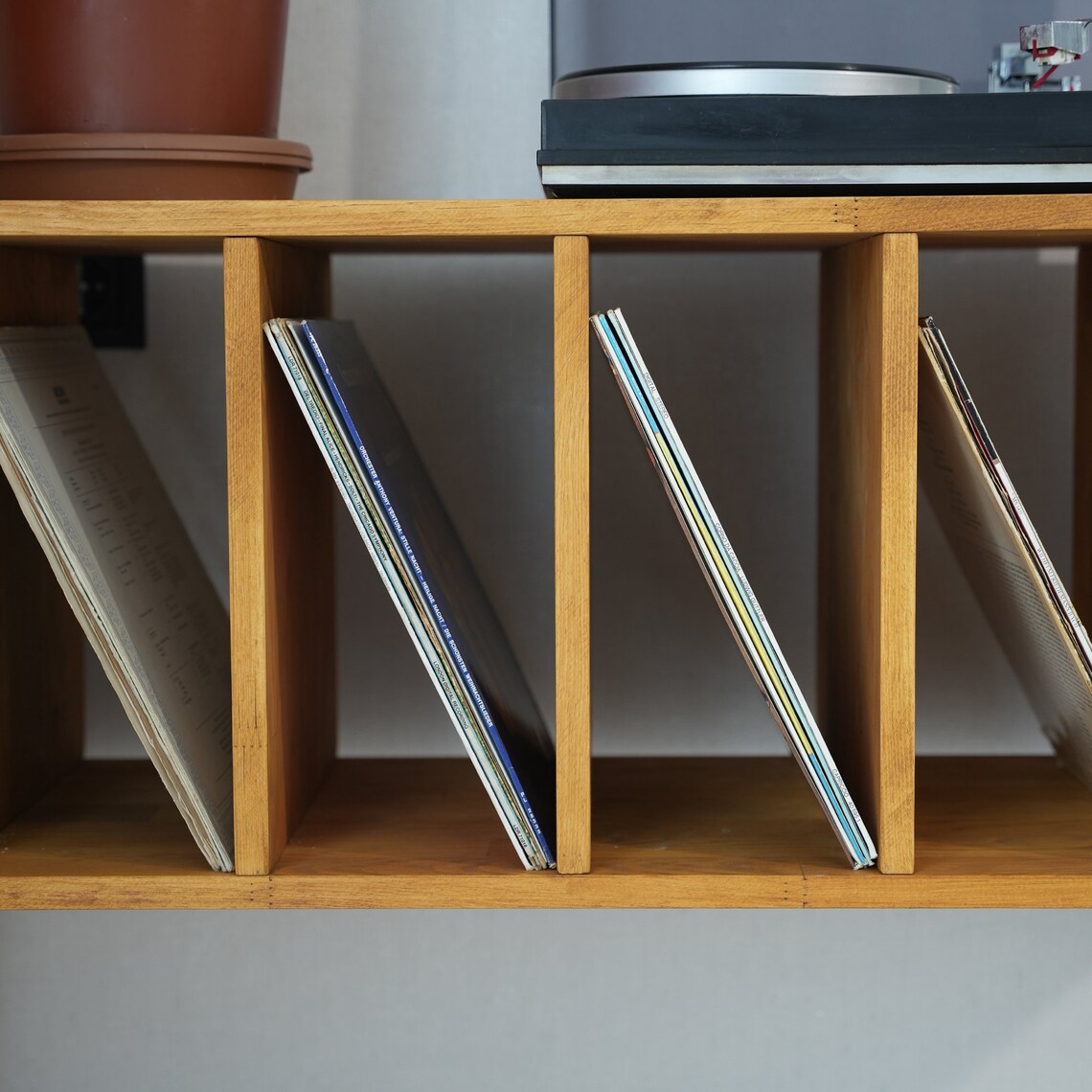 MCM Mid Century Modern Vinyl Record Storage, Large Turntable Stand ...