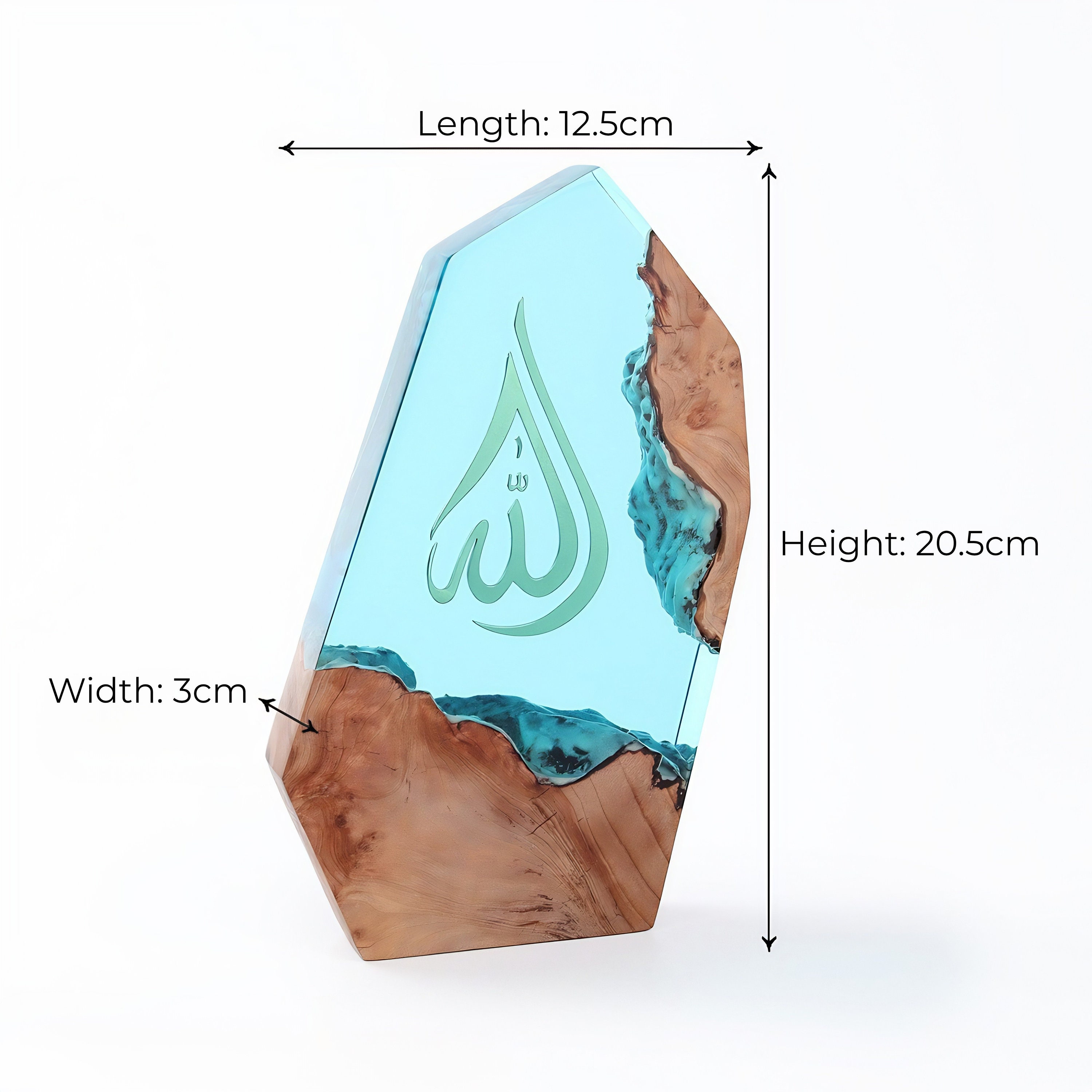 Allah LED Lamp Islamic Calligraphy Epoxy Resin - Muslim Home Decor Art ...