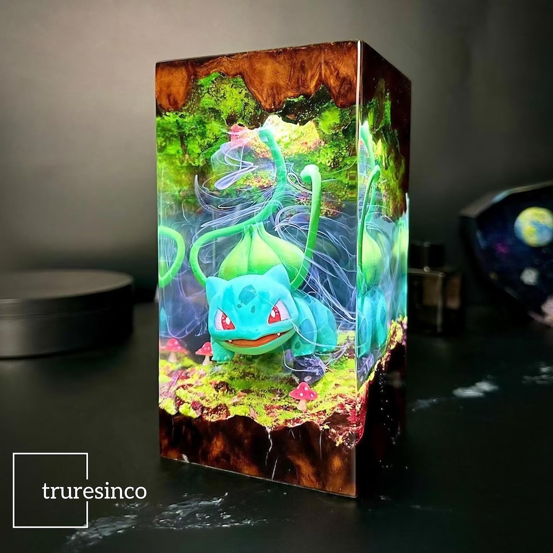 Grass Type Resin LED Lamp | Wood & Epoxy Handmade Artisan Art Home ...