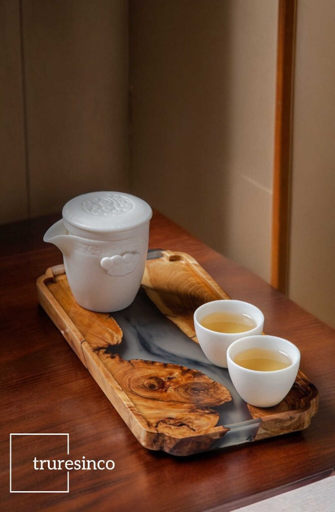 Japanese Tea Tray Resin & Wood Kitchenware | Gift for Housewarming ...