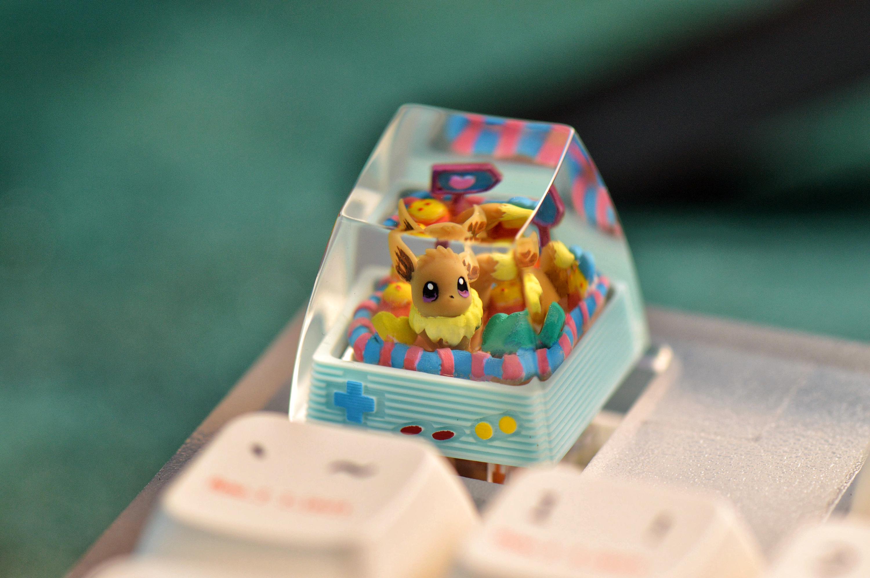 Poke Monster Resin Keycap Anime Handmade | Artisan Mechanical Keyboard ...