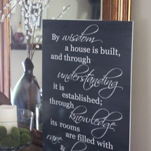 By Wisdom A House is Built Scripture Proverbs 24:3 Typography Art Sign ...