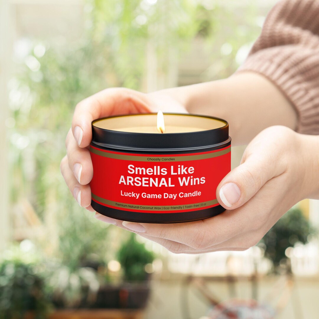 Customizable Arsenal Tin Candle Gift, Personal Arsenal FC Soccer Lucky ...